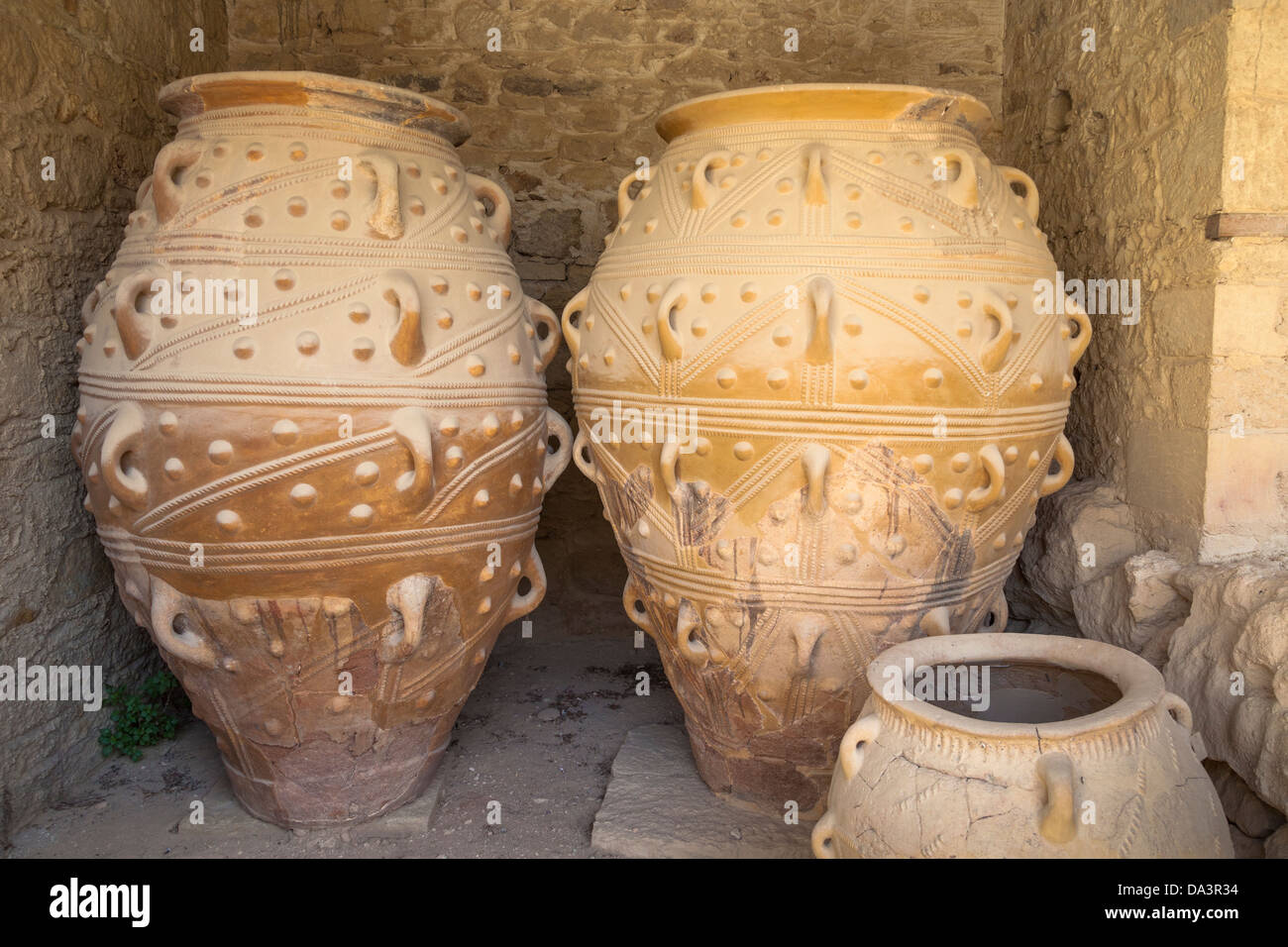 Pithoi, large storage jars, in The Magazines of The Giants, Knossos ...
