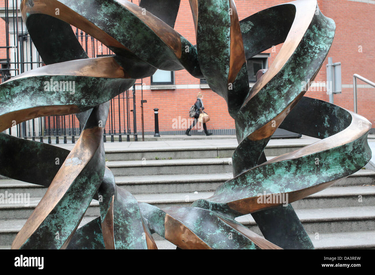 dna sculpture, dna, girl, woman, trinity college, Dublin, Ireland Stock ...