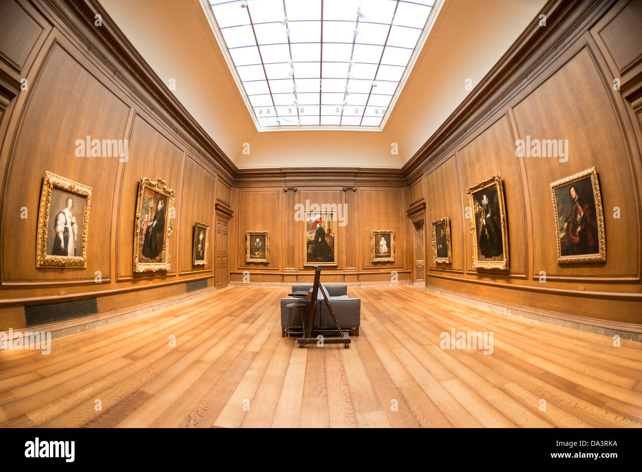 One of many rooms displaying paintings at the National Gallery of Art ...