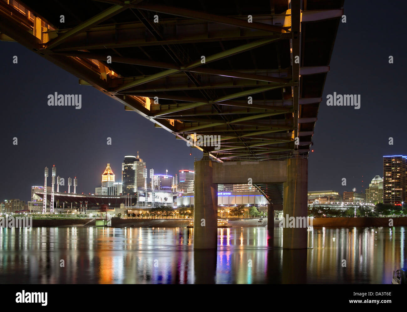 A Night Scene, The Taylor Southgate Bridge Over The Ohio River At ...