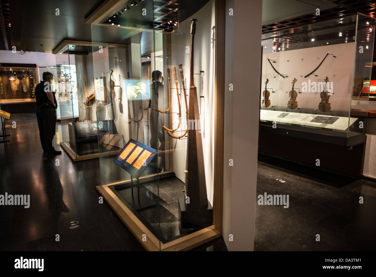 BRUSSELS, Belgium — A display of violins and related string instruments ...