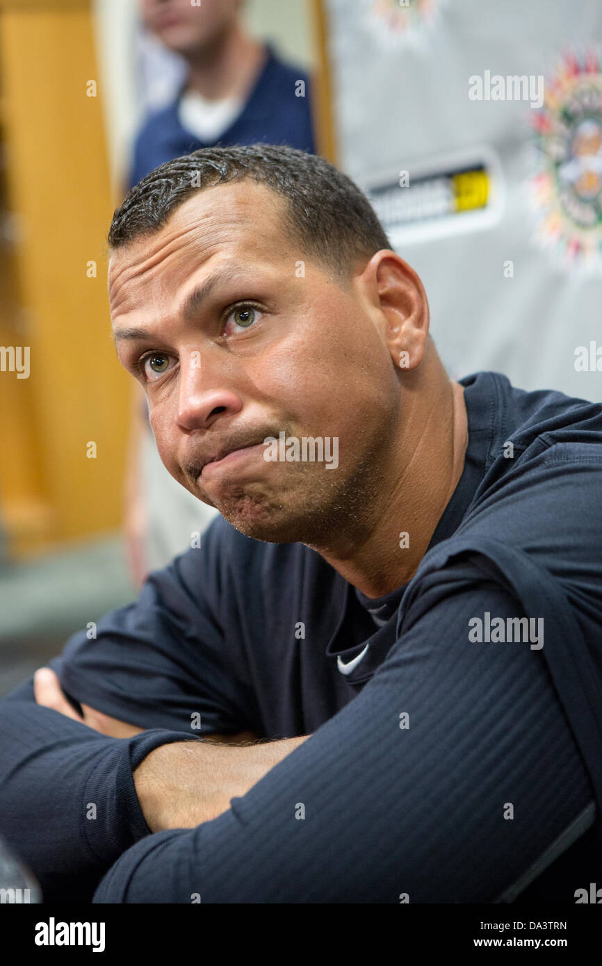 New York Yankees Alex Rodriguez during a press conference before ...