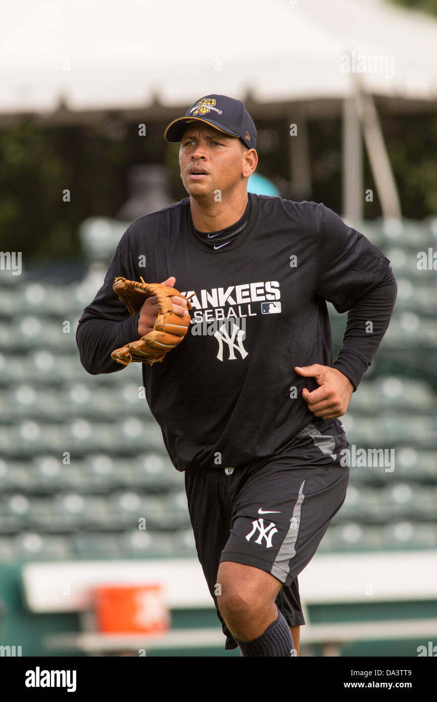 New York Yankees Alex Rodriguez following fielding practice before ...