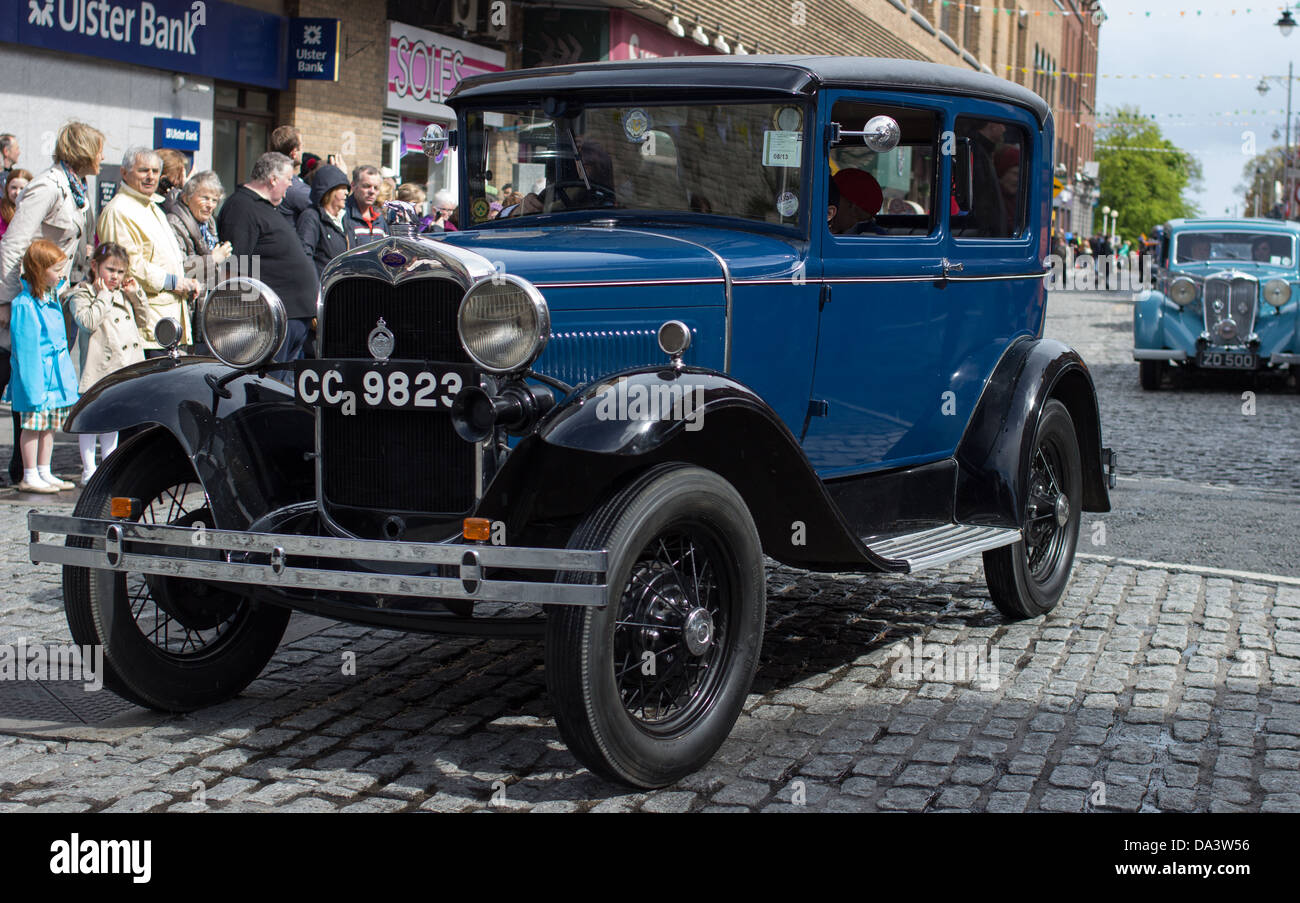 Vintage car at the Parade of Flags and Emblems in Dún Laoghaire ...