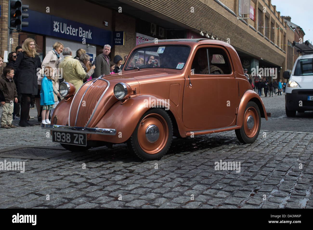 Vintage car at the Parade of Flags and Emblems in Dún Laoghaire ...