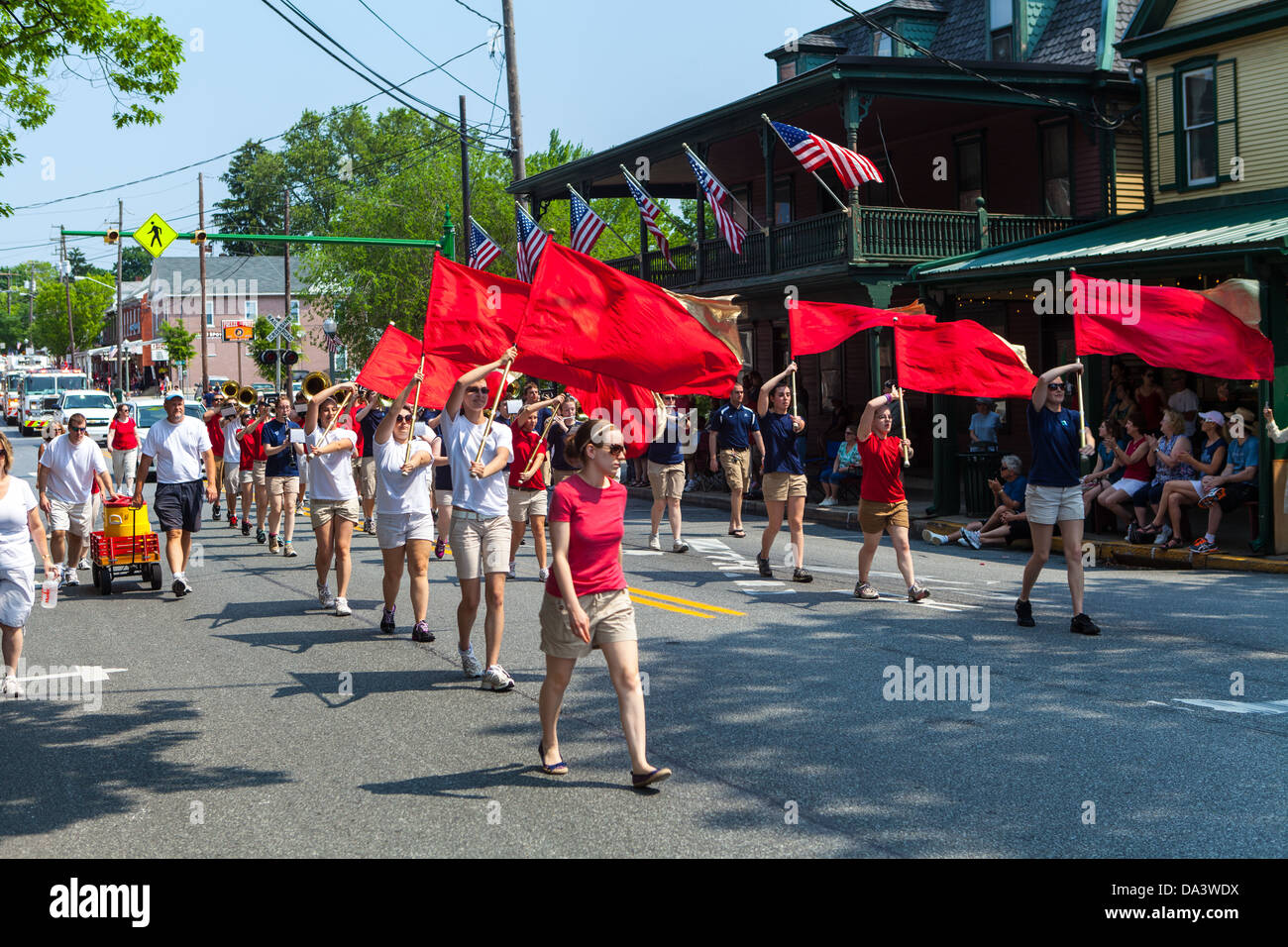 A patriotic Memorial Day parade in a small town in America Stock Photo ...