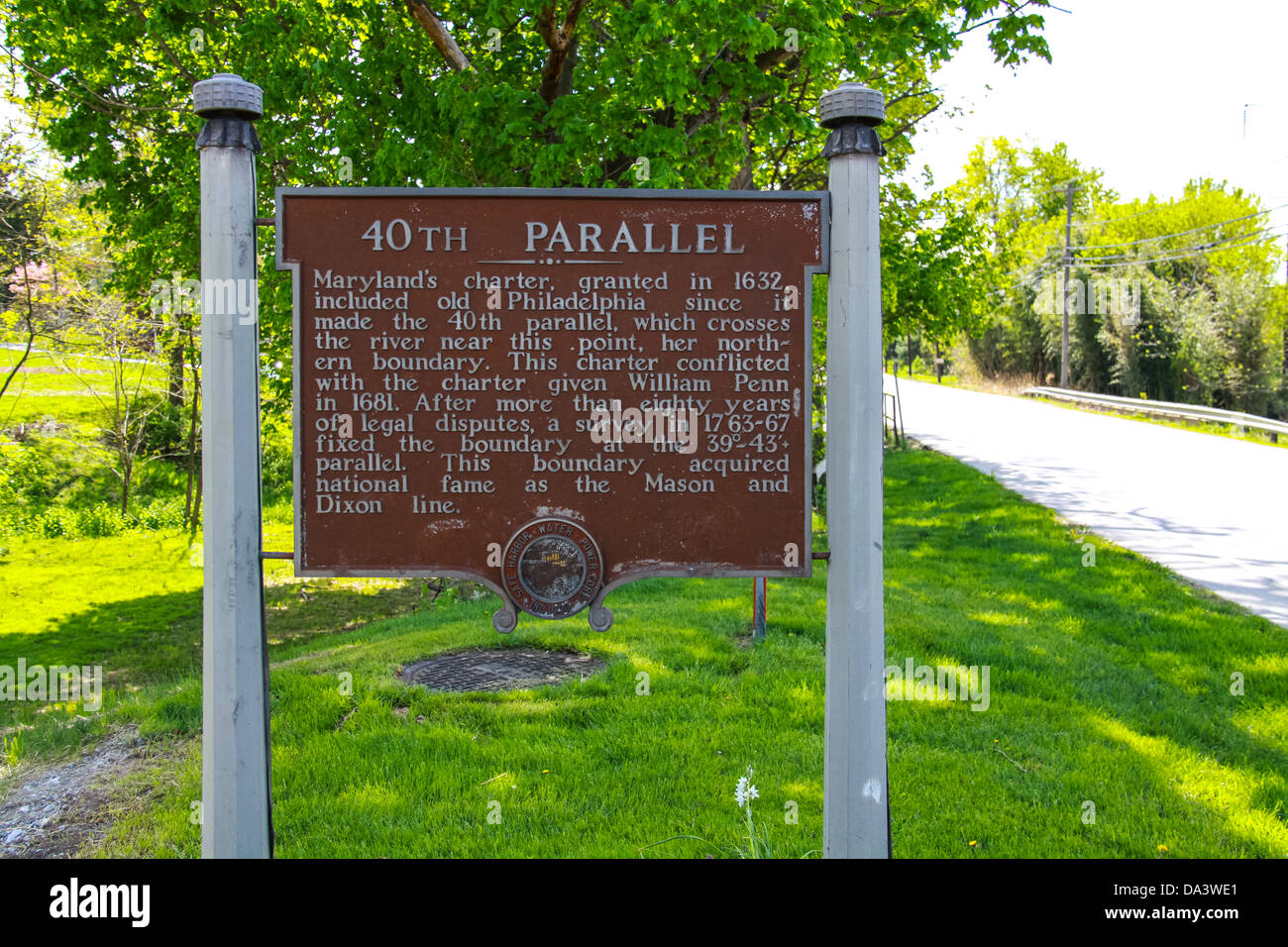 Historical marker in Washington Boro, PA showing the 40th parallel ...
