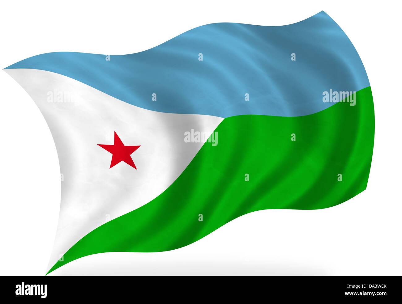 Djibouti flag, isolated Stock Photo - Alamy