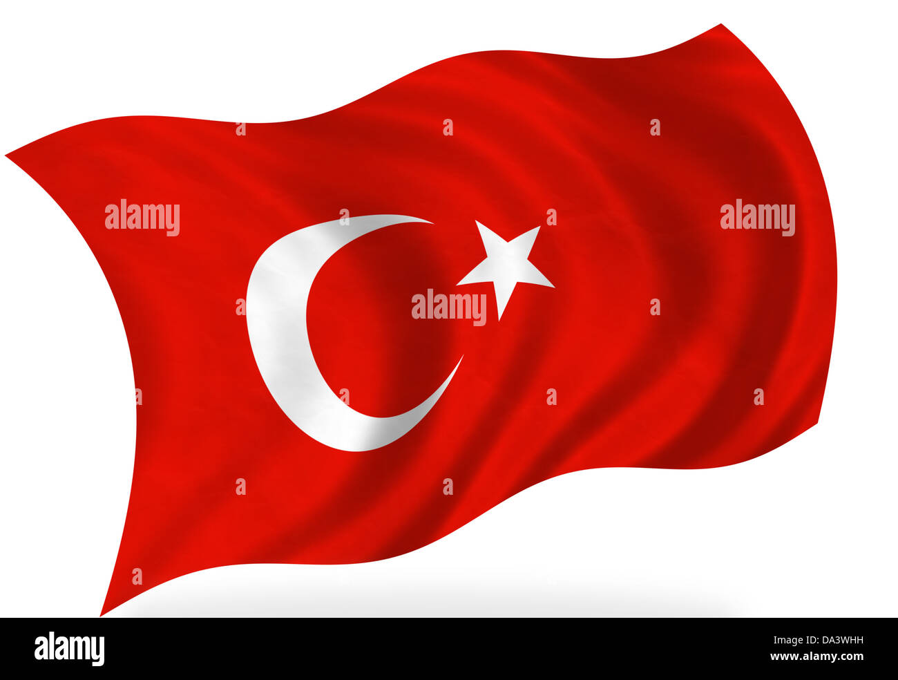 Turkish flag, isolated Stock Photo - Alamy