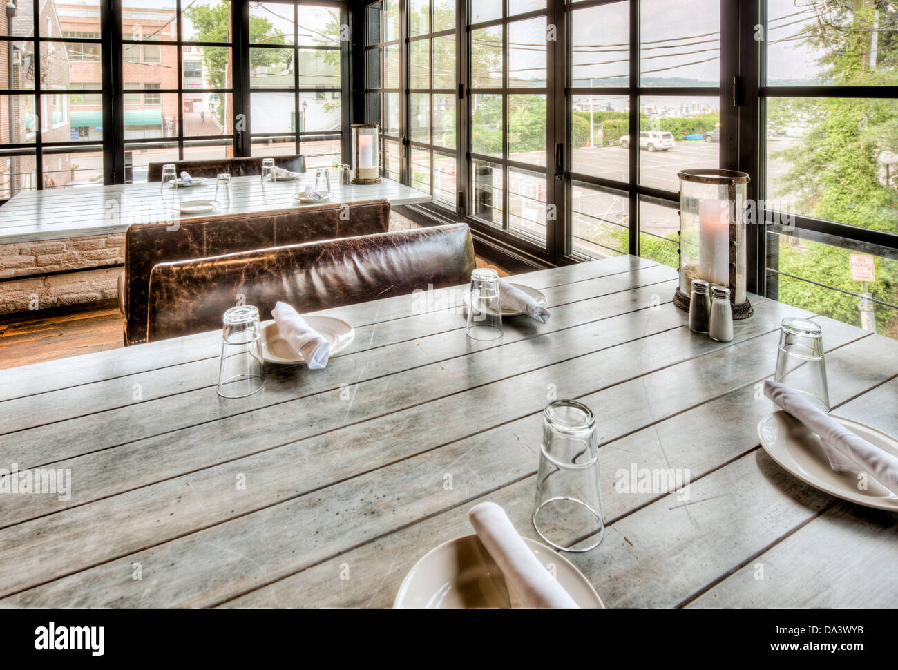 The interior of Virtue Feed & Grain, a restaurant and bar in a ...