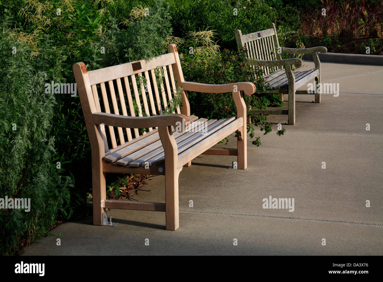 Two Park Benches At Ault Park In Cincinnati, Ohio, USA Stock Photo - Alamy