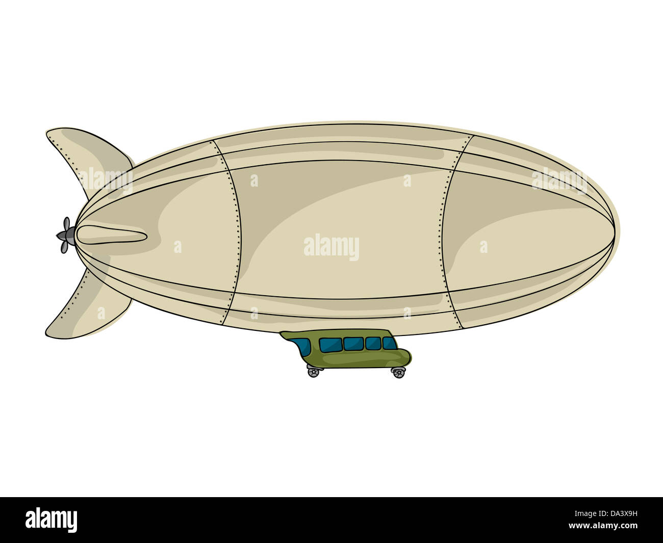 Cartoon zeppelin over white background Stock Photo - Alamy