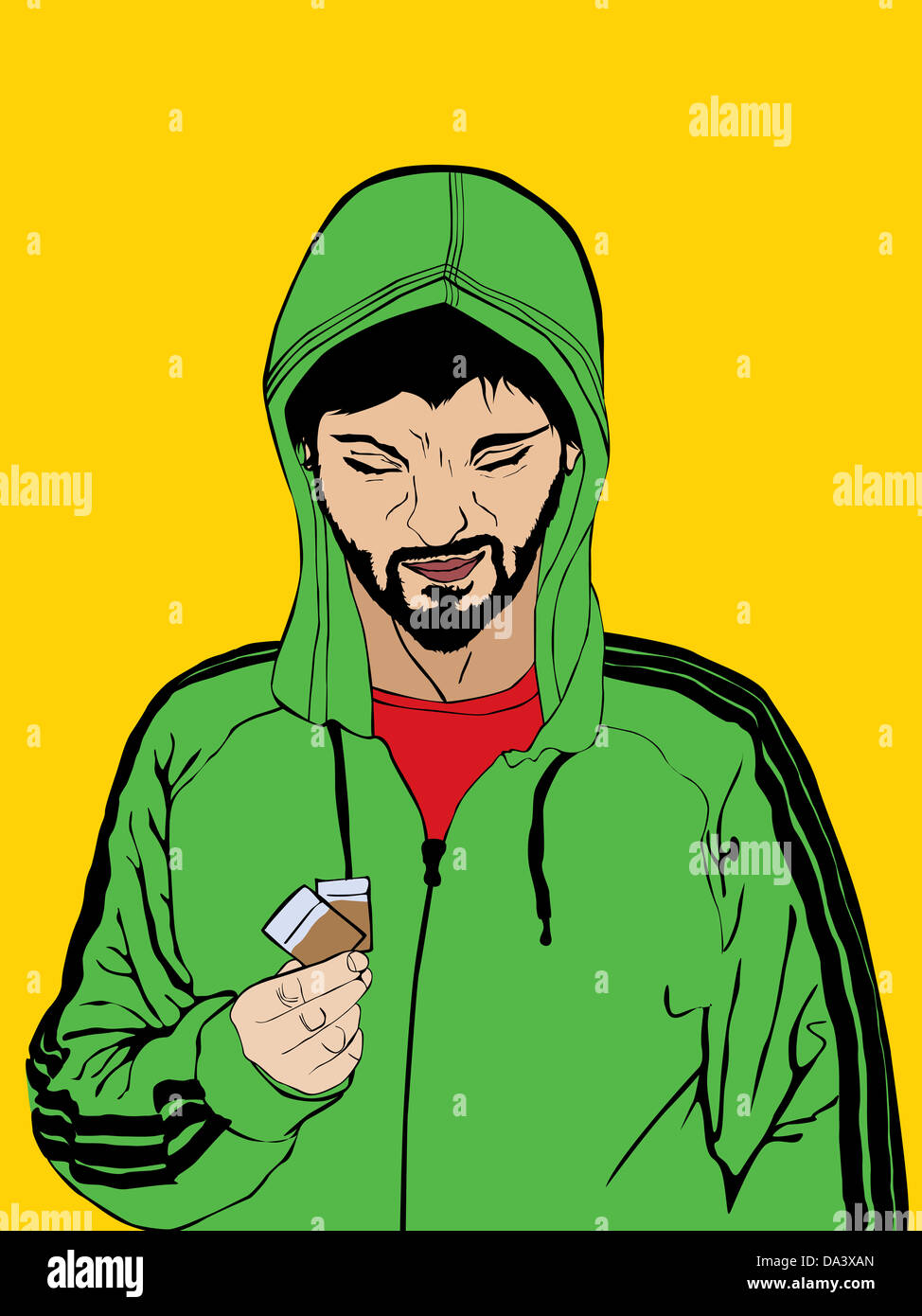 Illustration of a drug dealer Stock Photo - Alamy
