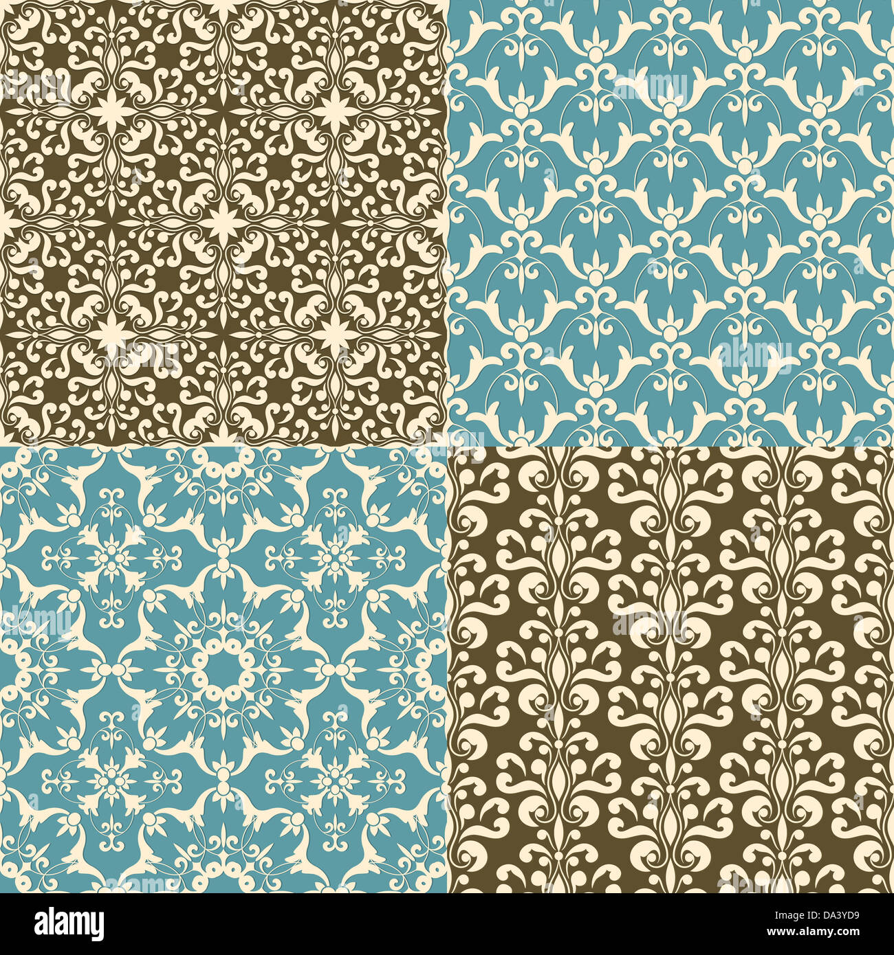 Vector seamless floral paterns, fully editable eps10 file, seamless ...