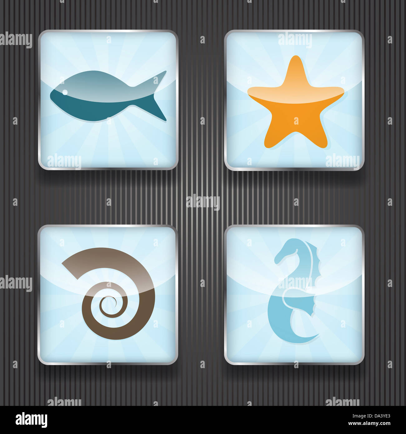 Editable fish icons hi-res stock photography and images - Alamy