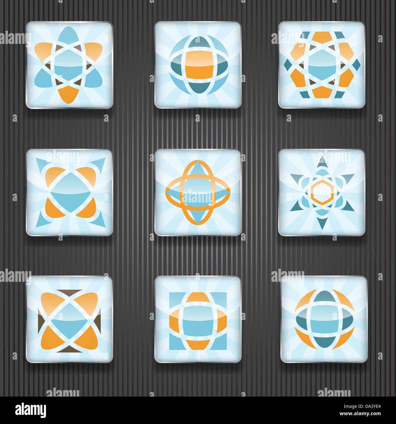 9 abstract logo vector shiny icons, transparency effects, fully ...