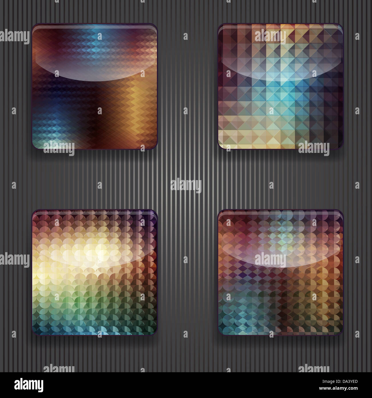 4 vector shiny icons with transparency effects, fully editable eps 10 ...