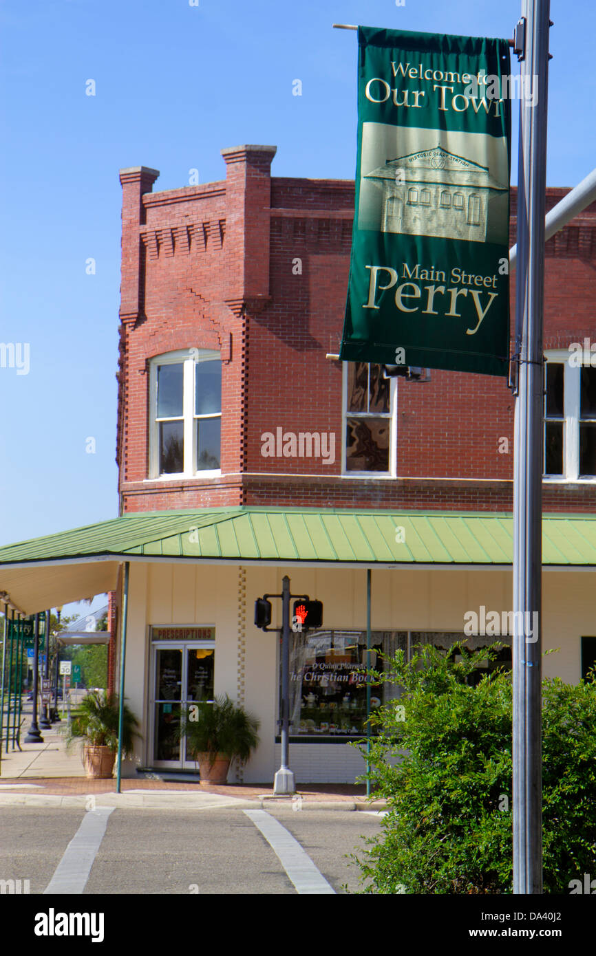 Florida Perry,Main Street,banner,downtown,historic building,visitors ...