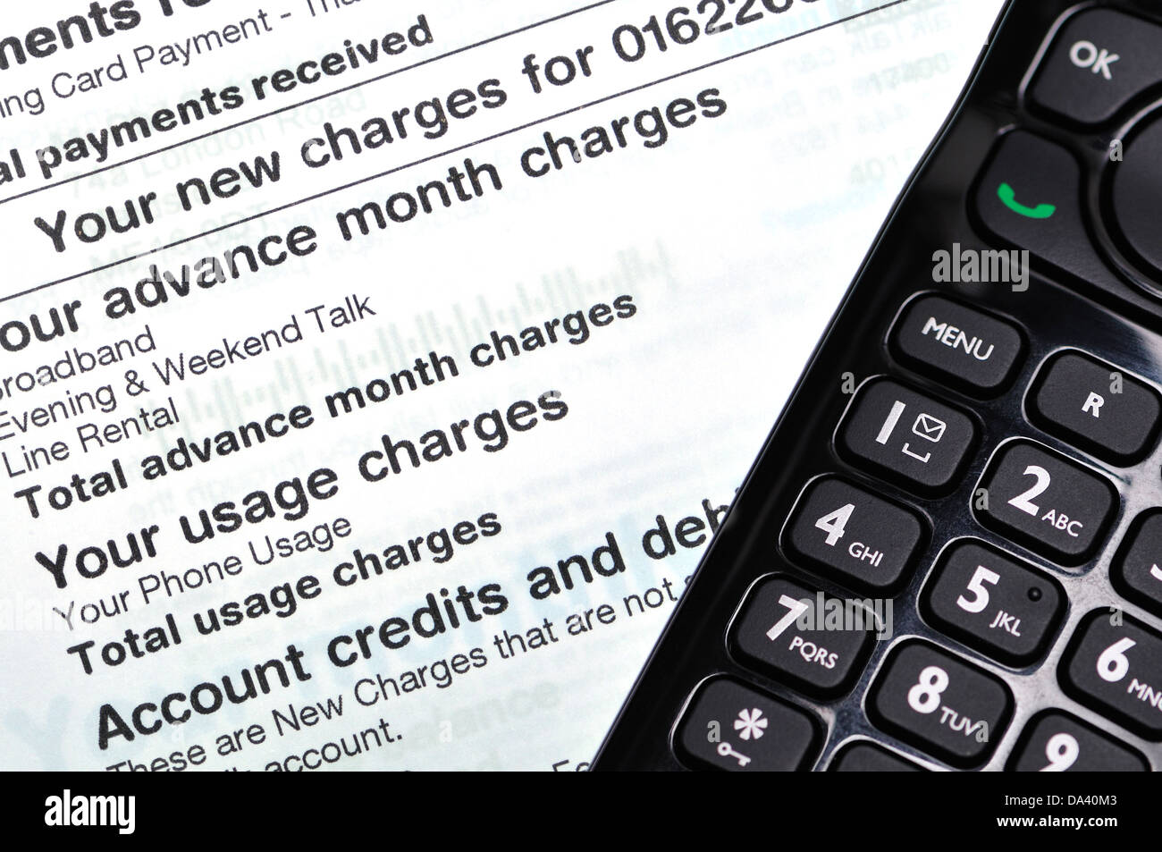 Telephone Bill High Resolution Stock Photography and Images - Alamy