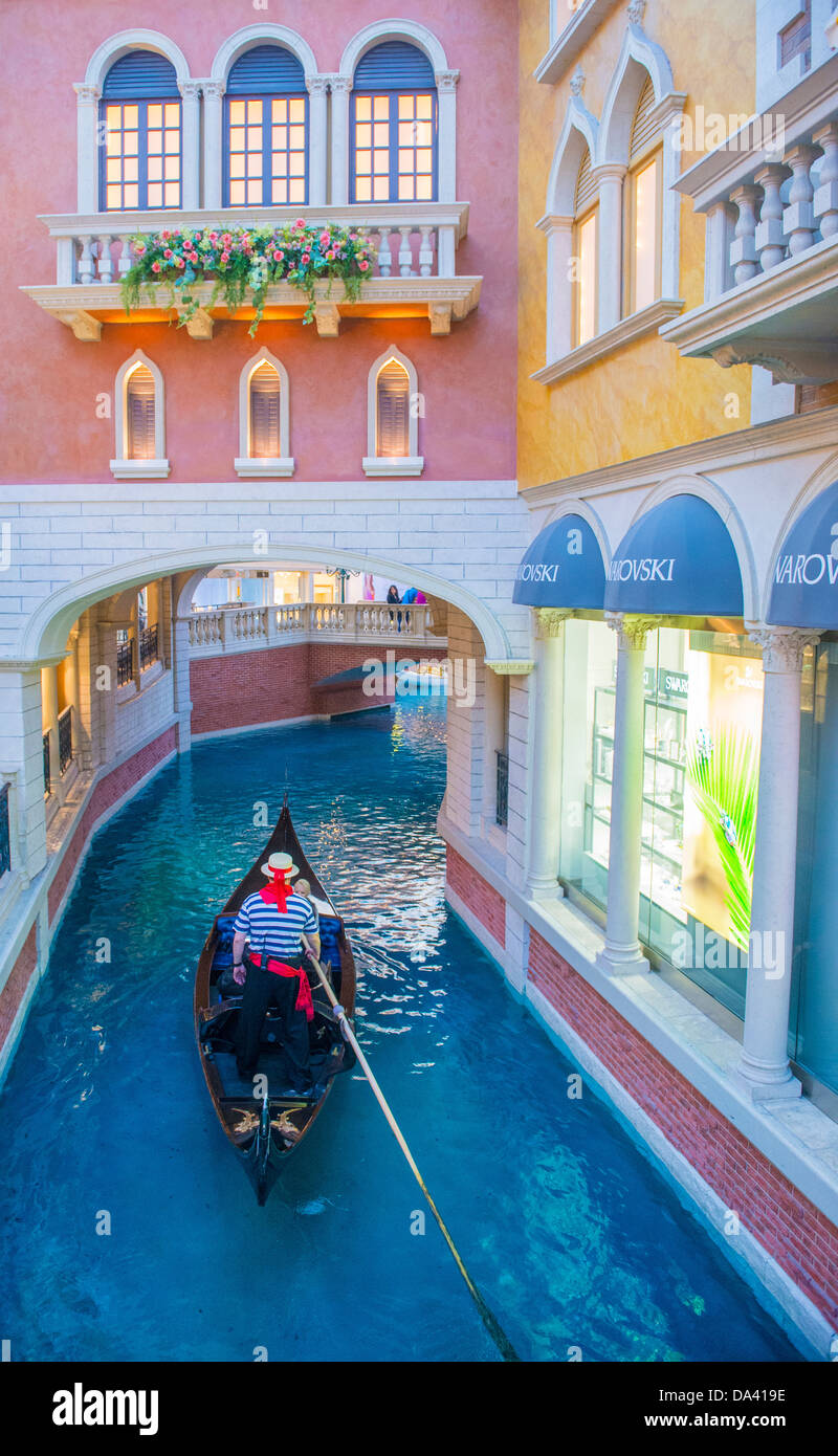 The Venetian hotel and replica of a Grand canal in Las Vegas Stock ...