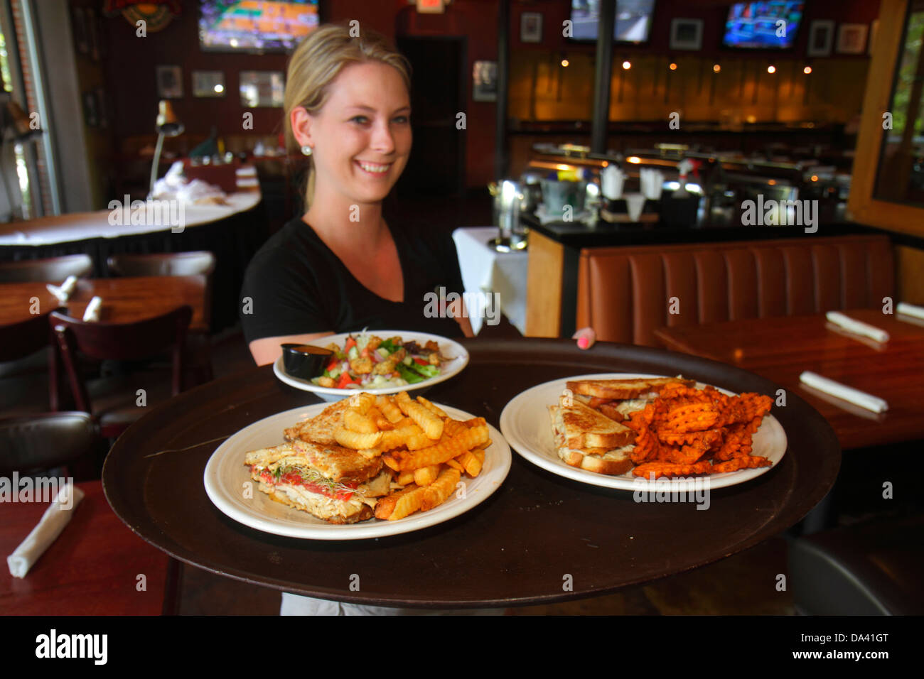 Tallahassee Florida Andrew's Capital Grill & Bar restaurant woman Stock ...