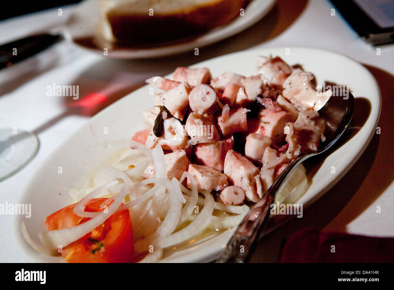 An octopus meal is seen at Pegasus restaurant in Detroit (Mi Stock ...