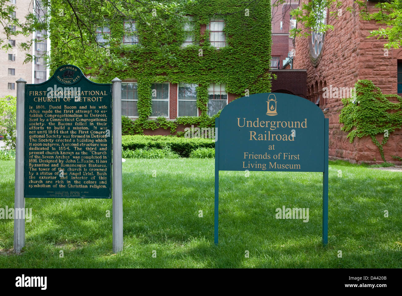Historic First Congregational Church is seen in Detroit (Mi Stock Photo ...