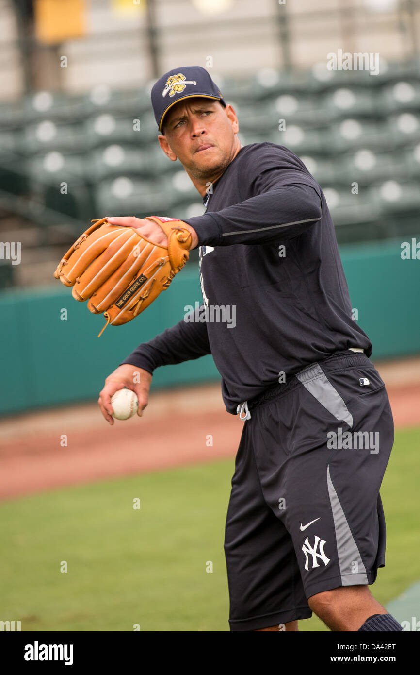 New York Yankees Alex Rodriguez during fielding practice before ...