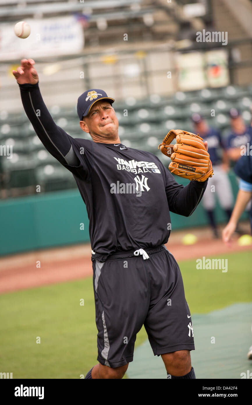 New York Yankees Alex Rodriguez during fielding practice before ...