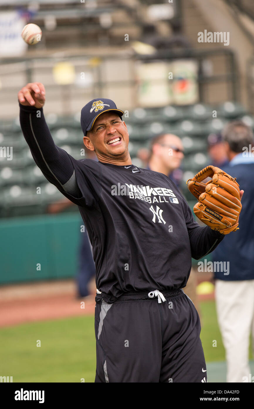 New York Yankees Alex Rodriguez during fielding practice before ...