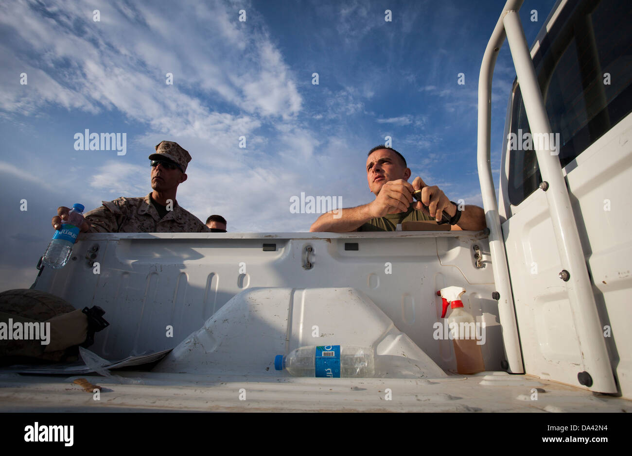 U.S. Marine Corps Sgt. Phillip Noble, right, with Regimental Combat ...