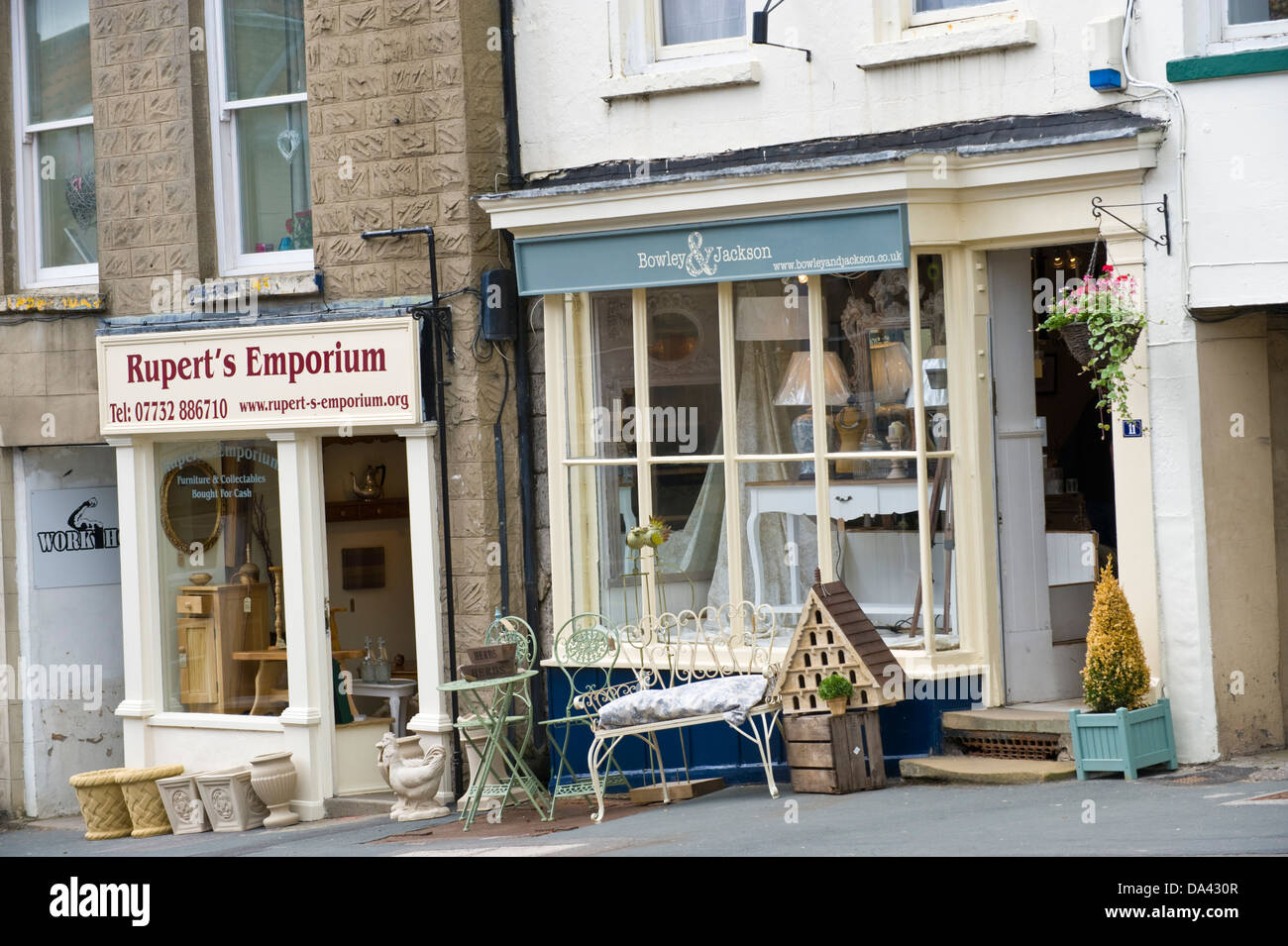 Traditional local shops on Market Street Malton North Yorkshire England ...