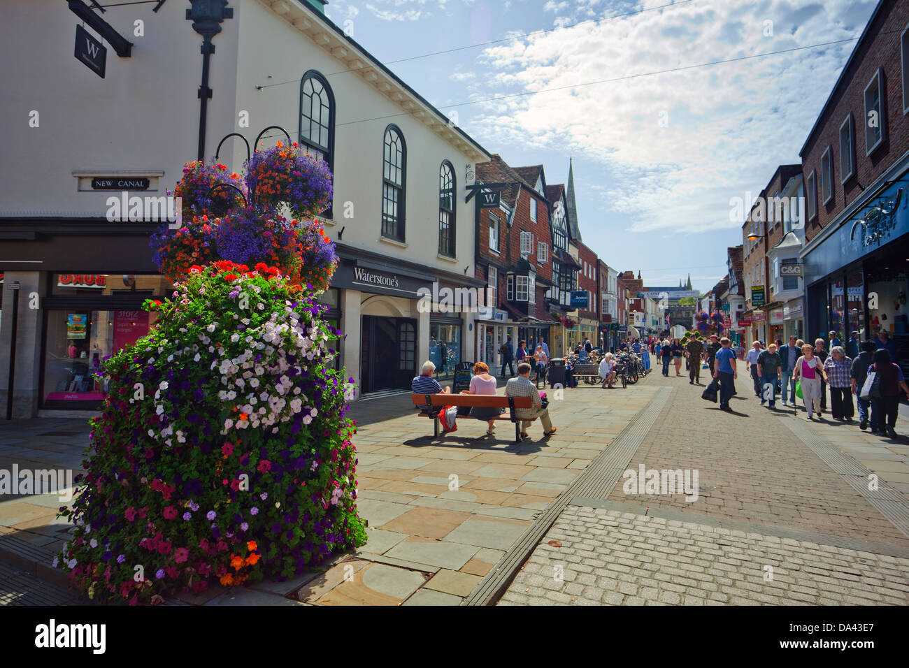 The pedestrianized High Street in Salisbury Wiltshire England UK Stock ...