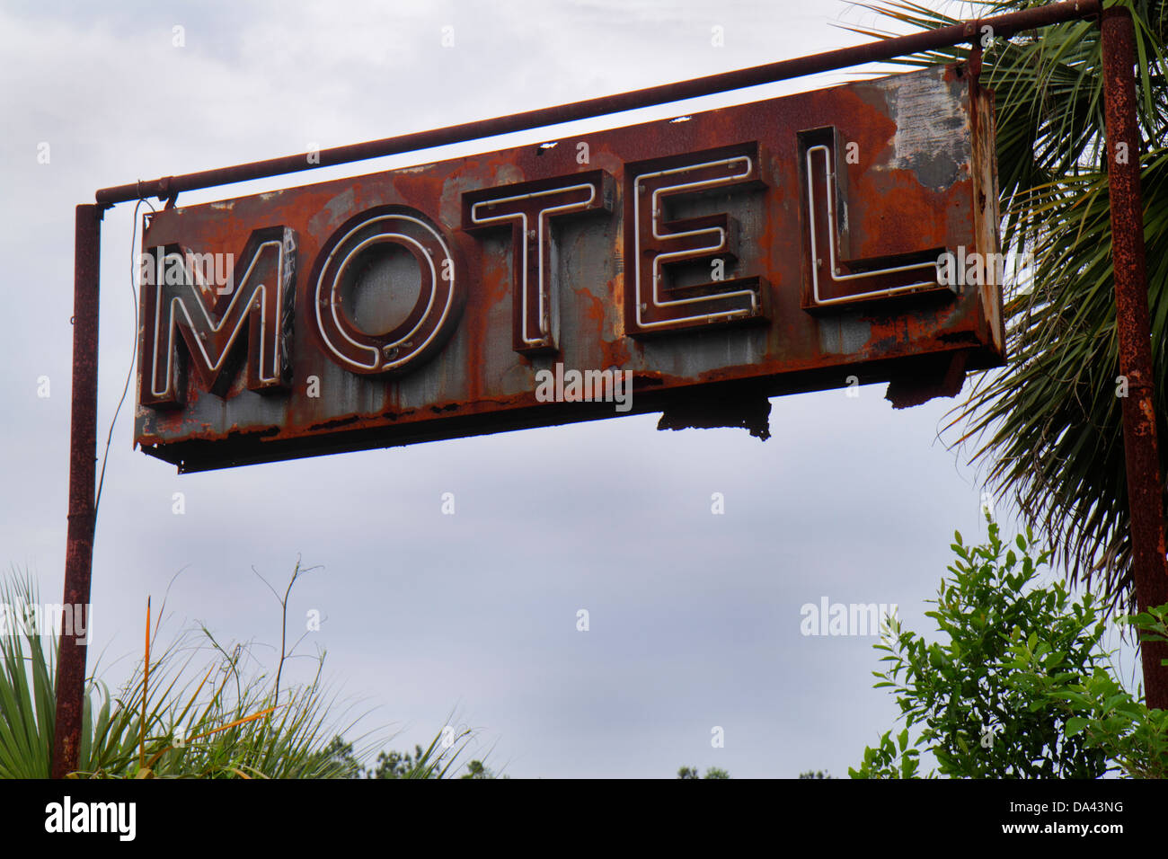 Florida Perry,Highway highway Route 98,abandoned motel,sign,logo,rusted ...