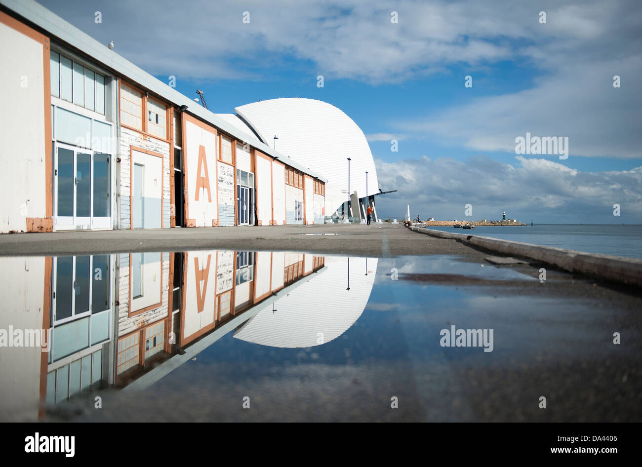 Fremantle harbour front with quay and maritime museum after a rain ...