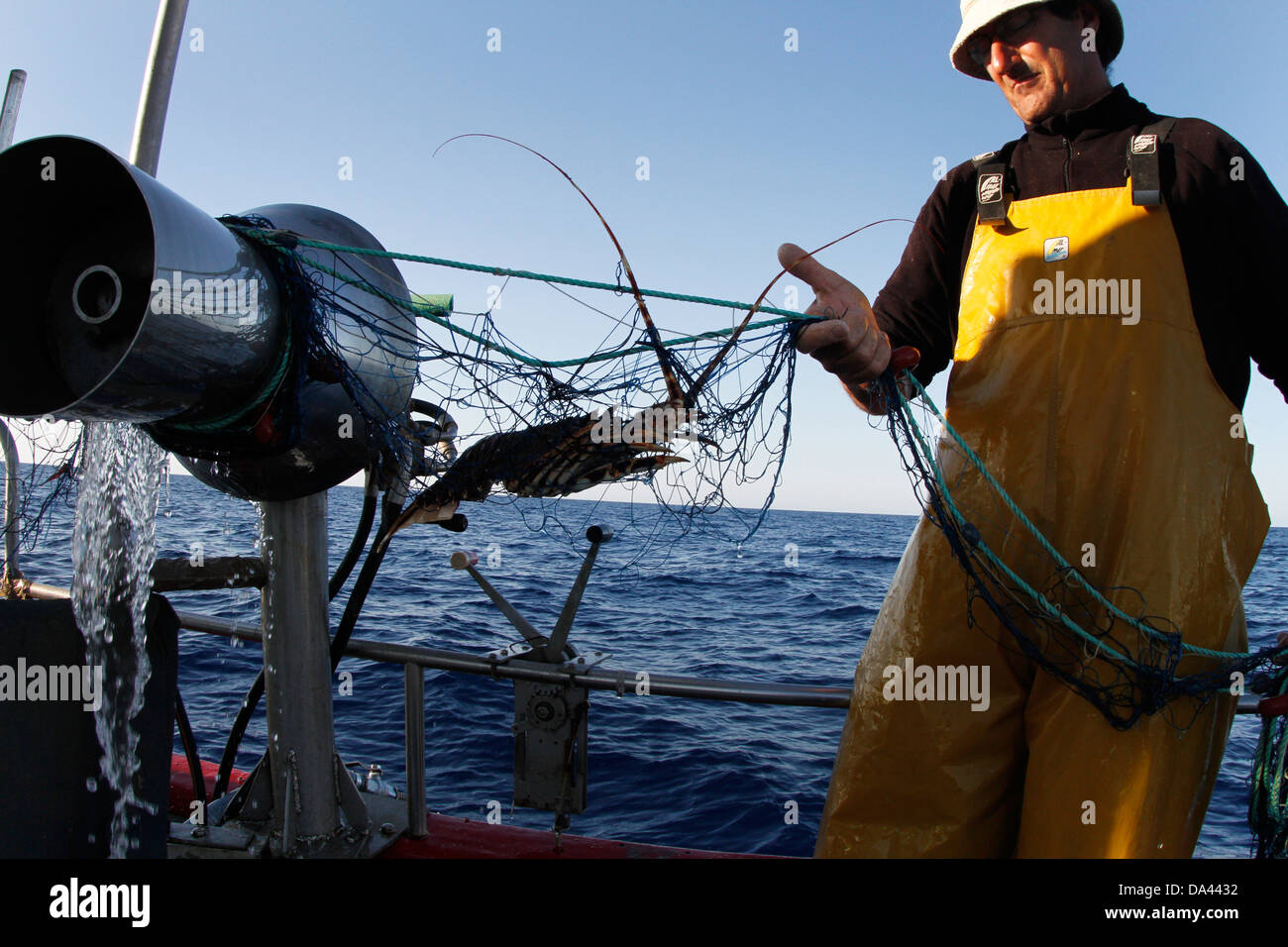 Inside a Gill net lobsters fishing boat Stock Photo - Alamy