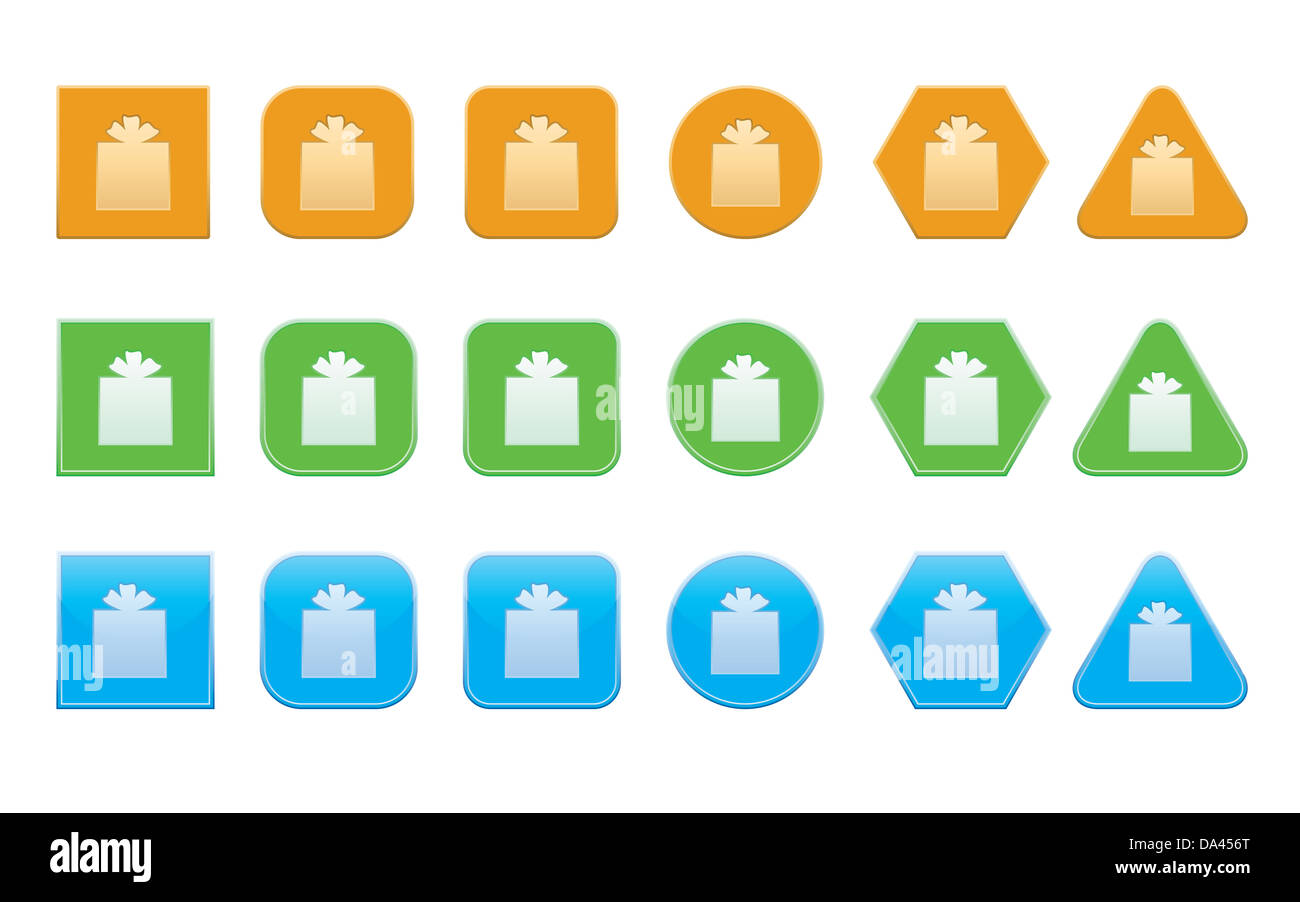 set of gift icons of different shape Stock Photo - Alamy