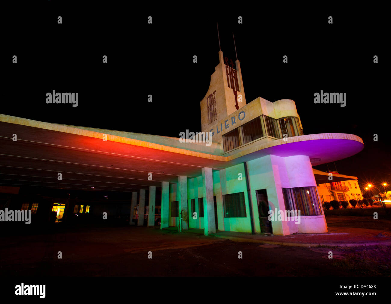 Fiat Tagliero Garage And Service Station At Night, Asmara, Eritrea ...