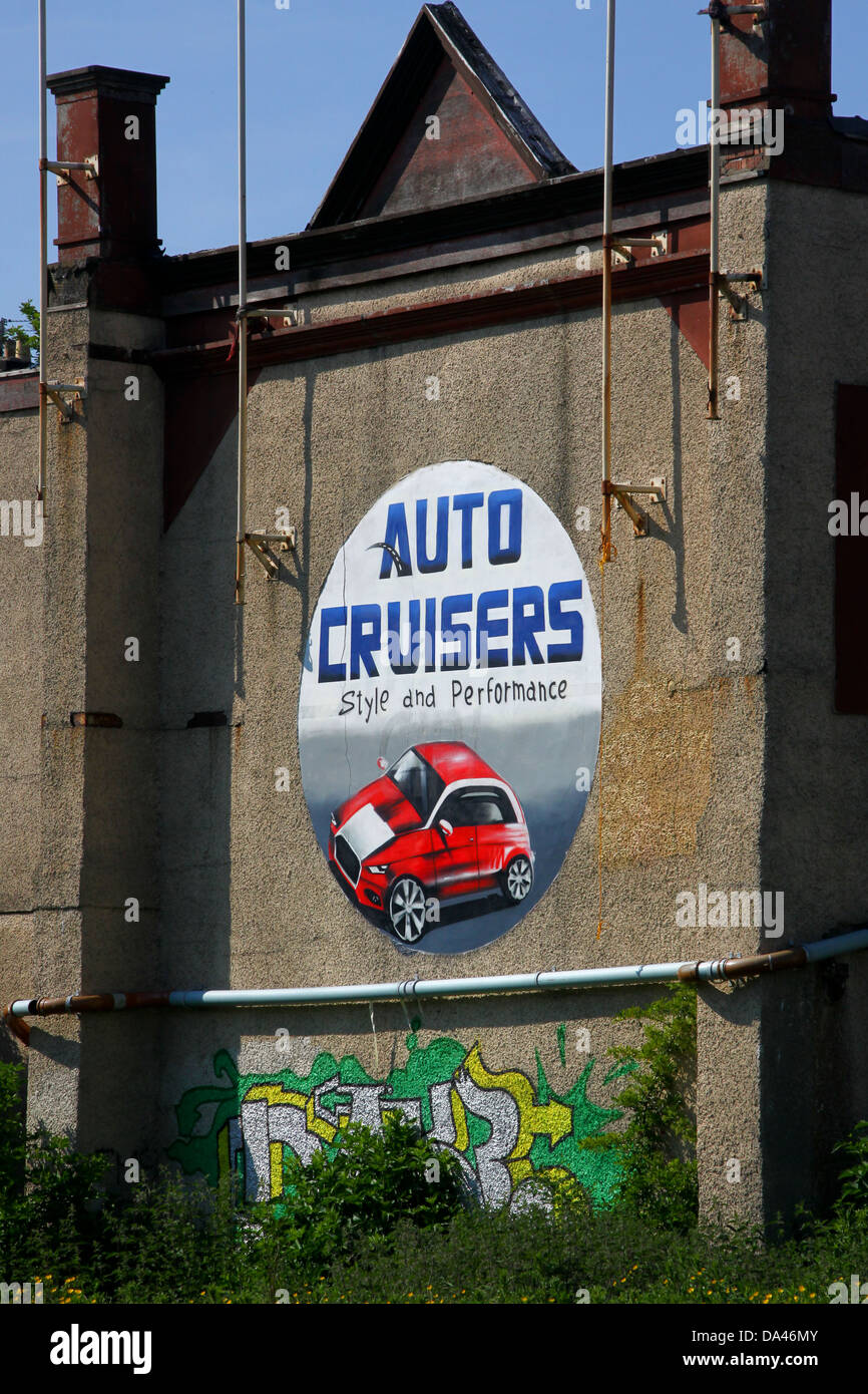 Auto Cruisers sign on back wall of shop Stock Photo - Alamy