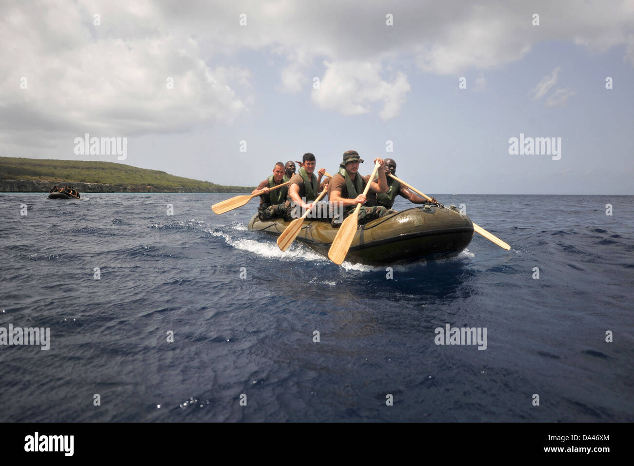 US Riverine Squadron special operations sailors and marines assigned to ...