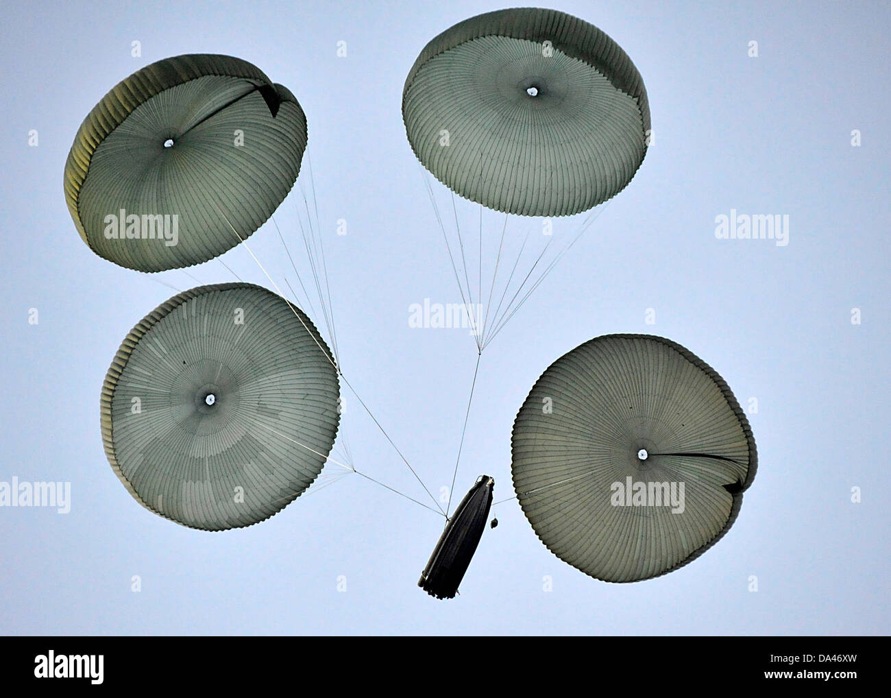 A US Navy SEALS Special Warfare rigid-hull inflatable boat is dropped ...