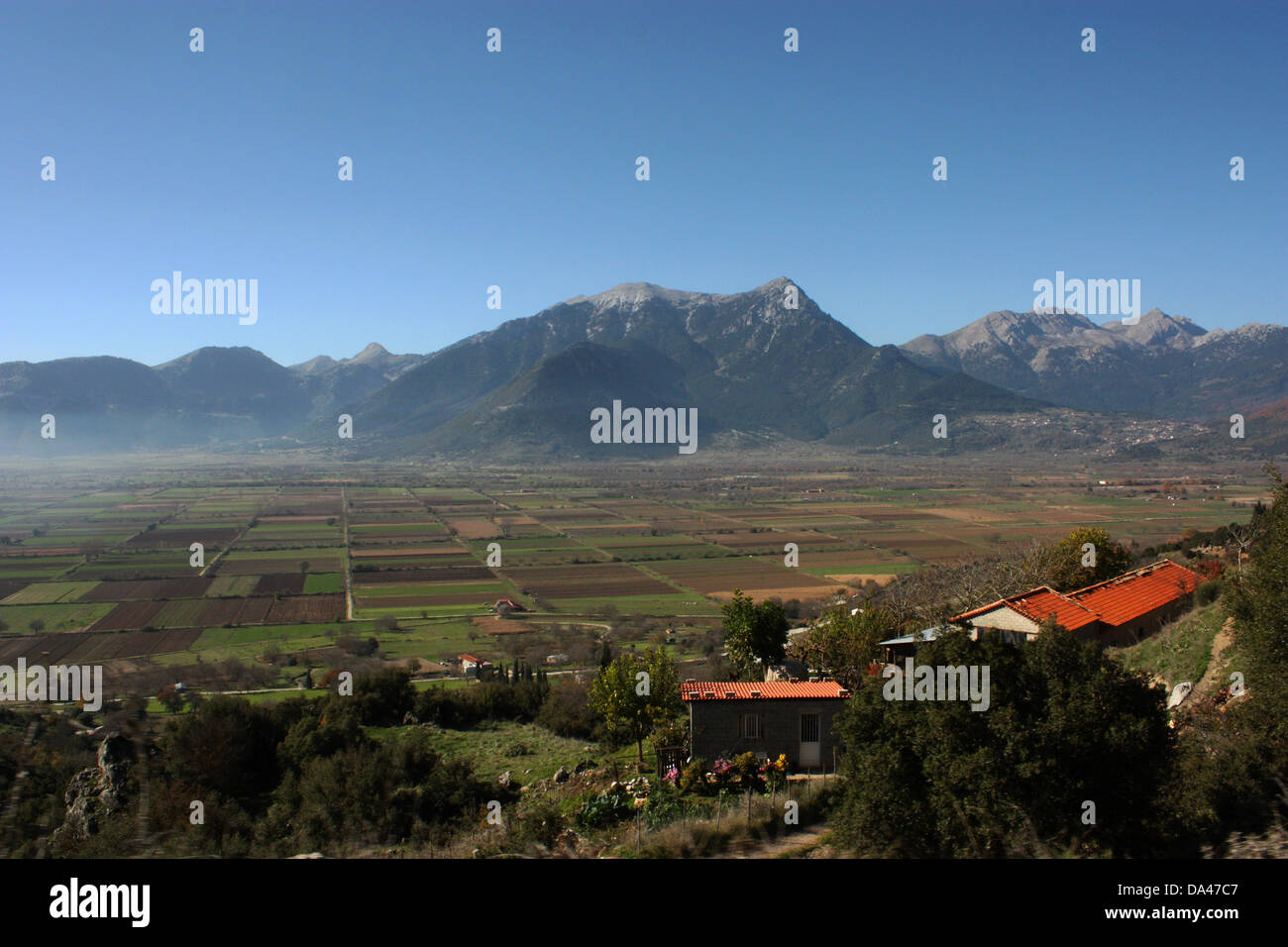 View from village near Feneos, Oreini Corinthia, Peloponnese, Greece ...