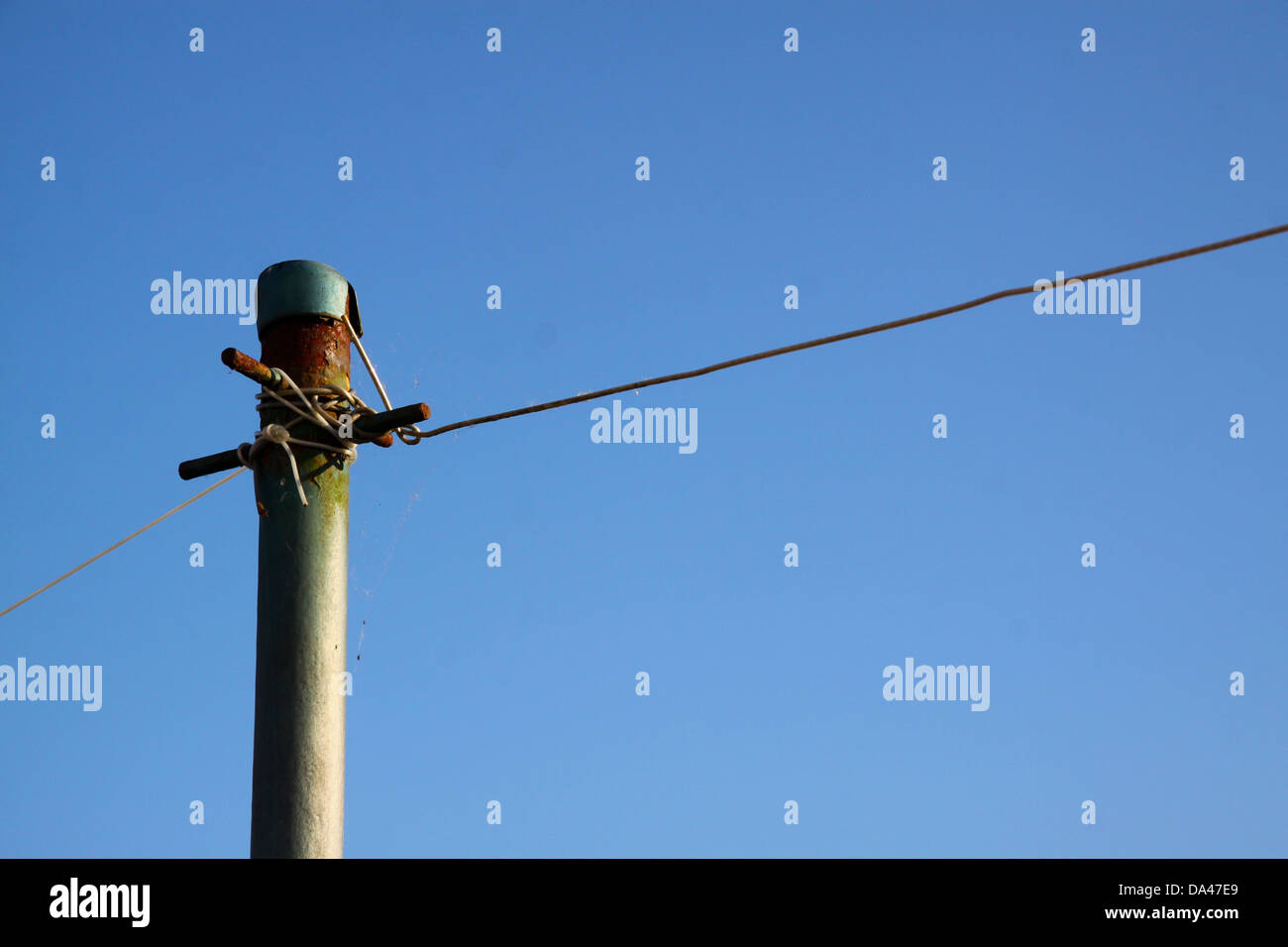 Washing line on clothes pole Stock Photo - Alamy