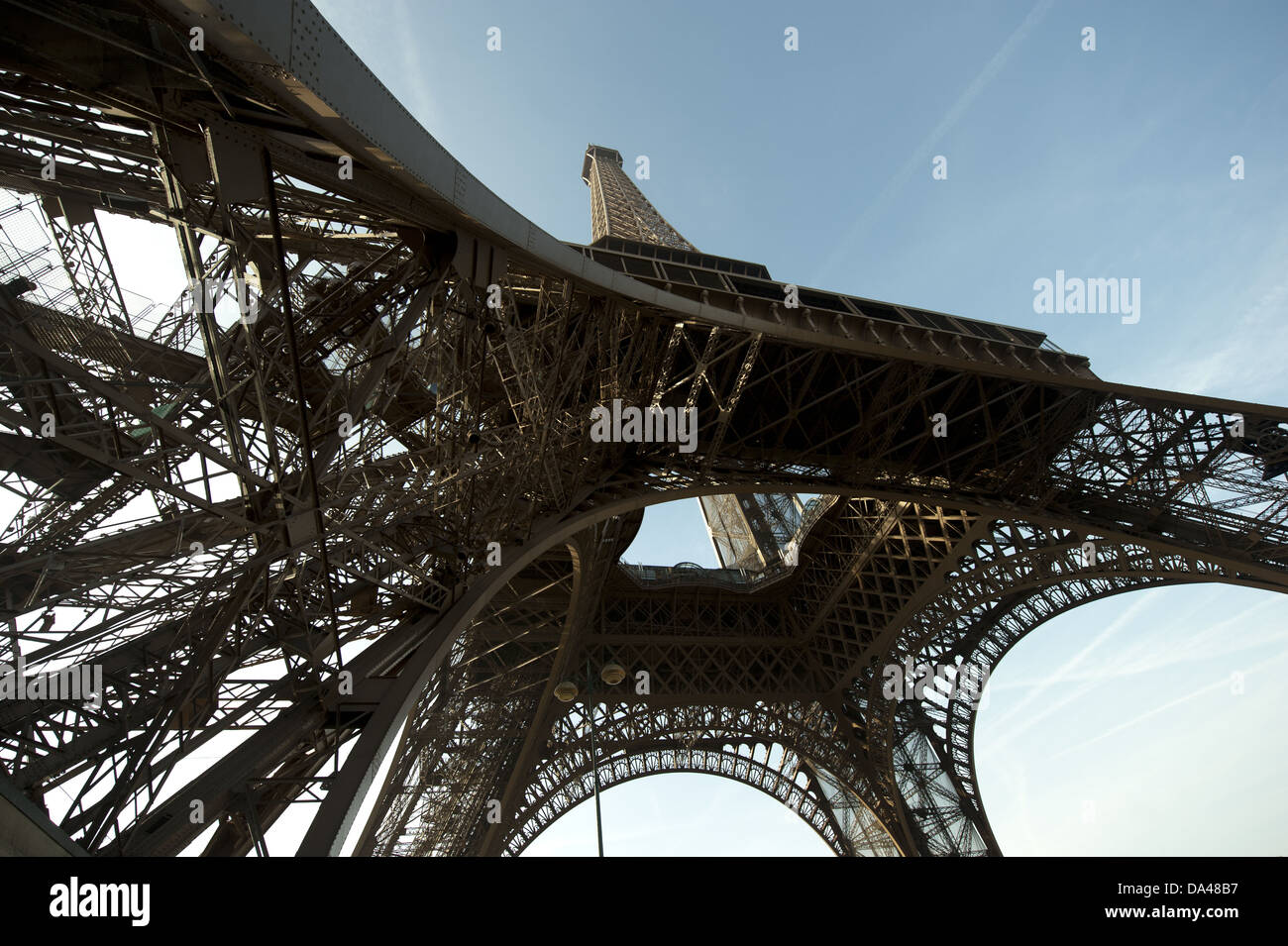 View of Eiffel Tower from below, Paris, France, November Stock Photo ...