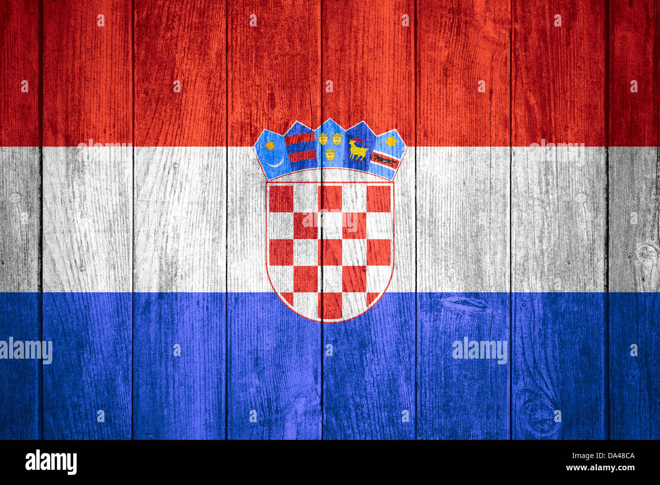 flag of Croatia or Croatian banner on wooden background Stock Photo - Alamy