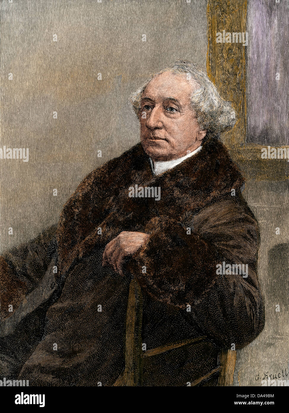 John A. Macdonald, first Prime Minister of Canada after independence from Britain. Hand-colored ...