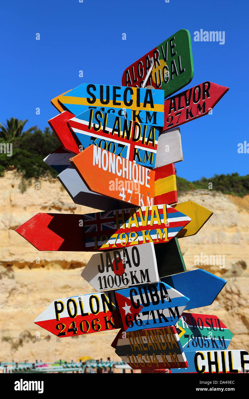 Algarve beach sign hi-res stock photography and images - Alamy