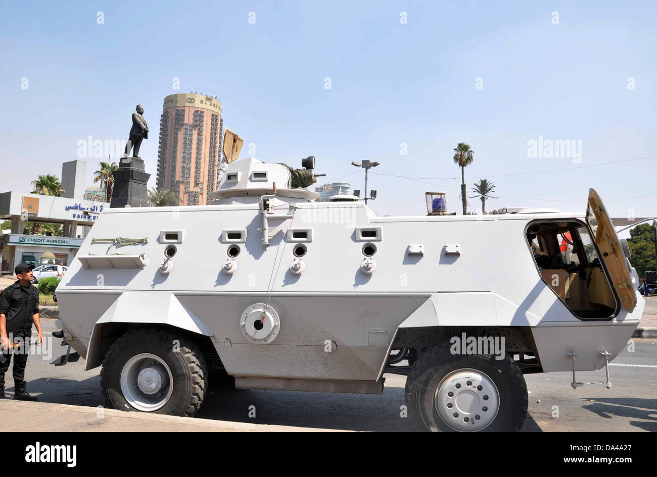 Cairo, Cairo, Egypt. 3rd July, 2013. Egyptian police special forces sit ...