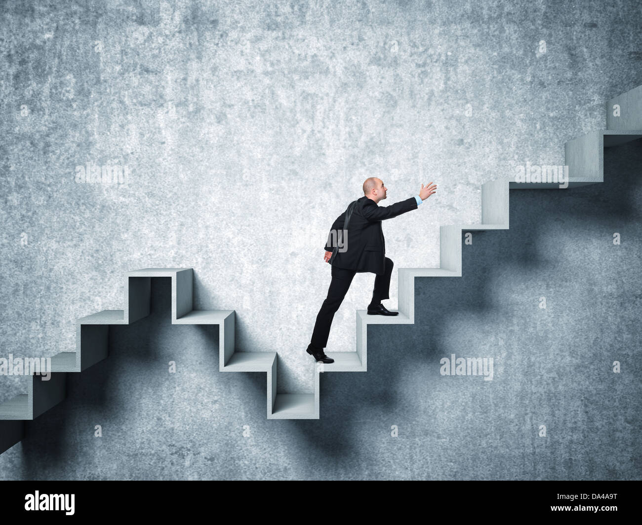 man on 3d abstract stair Stock Photo - Alamy
