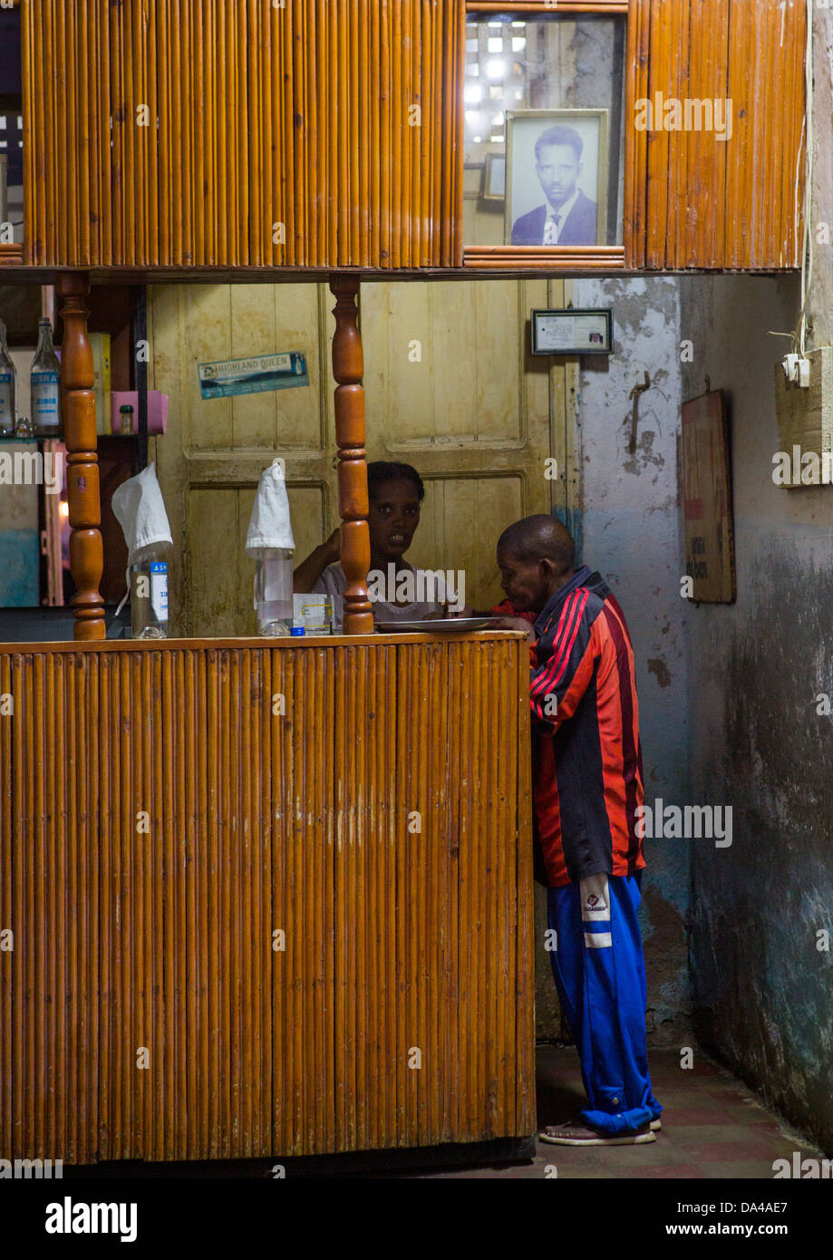 President Isaias Afewerki Portrait In A Bar, Massawa, Eritrea Stock ...